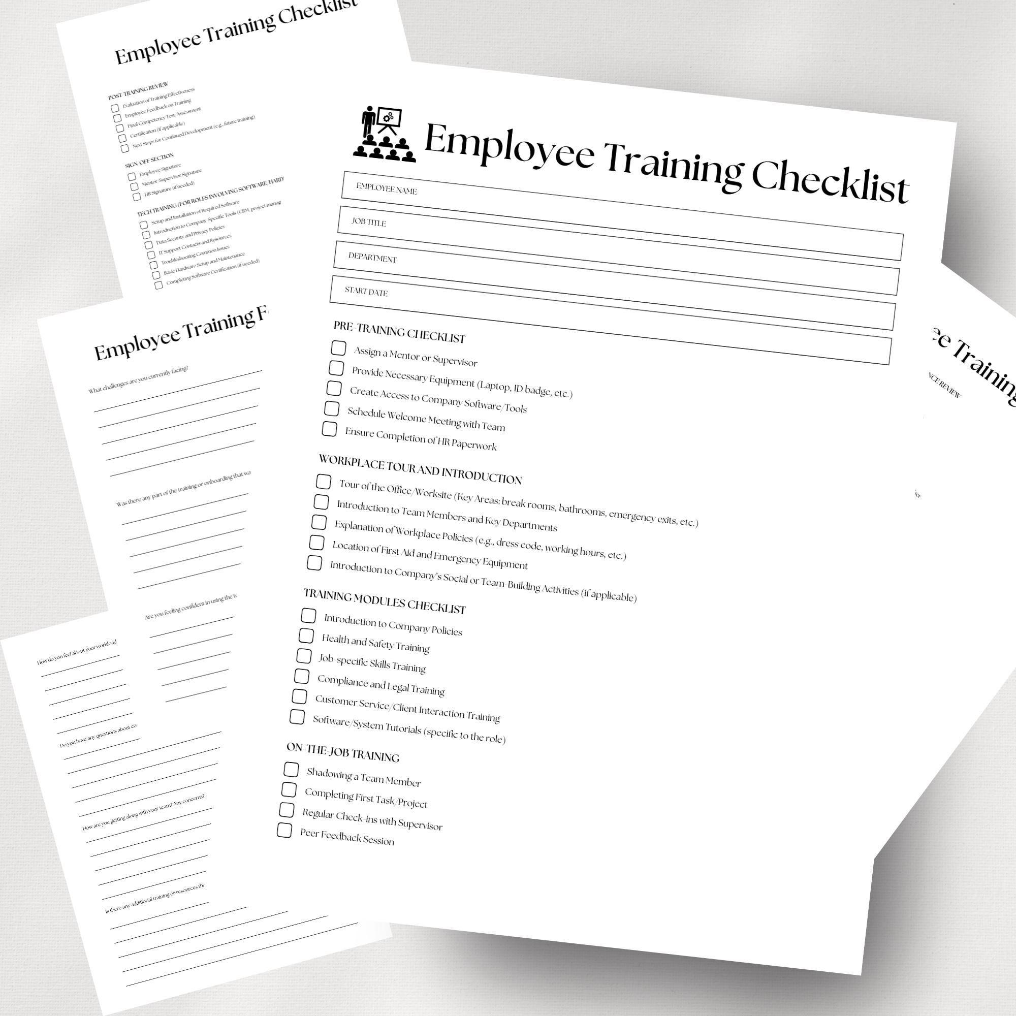 Employee Training Checklist, Onboarding, New Hire Checklist, Onboarding ...
