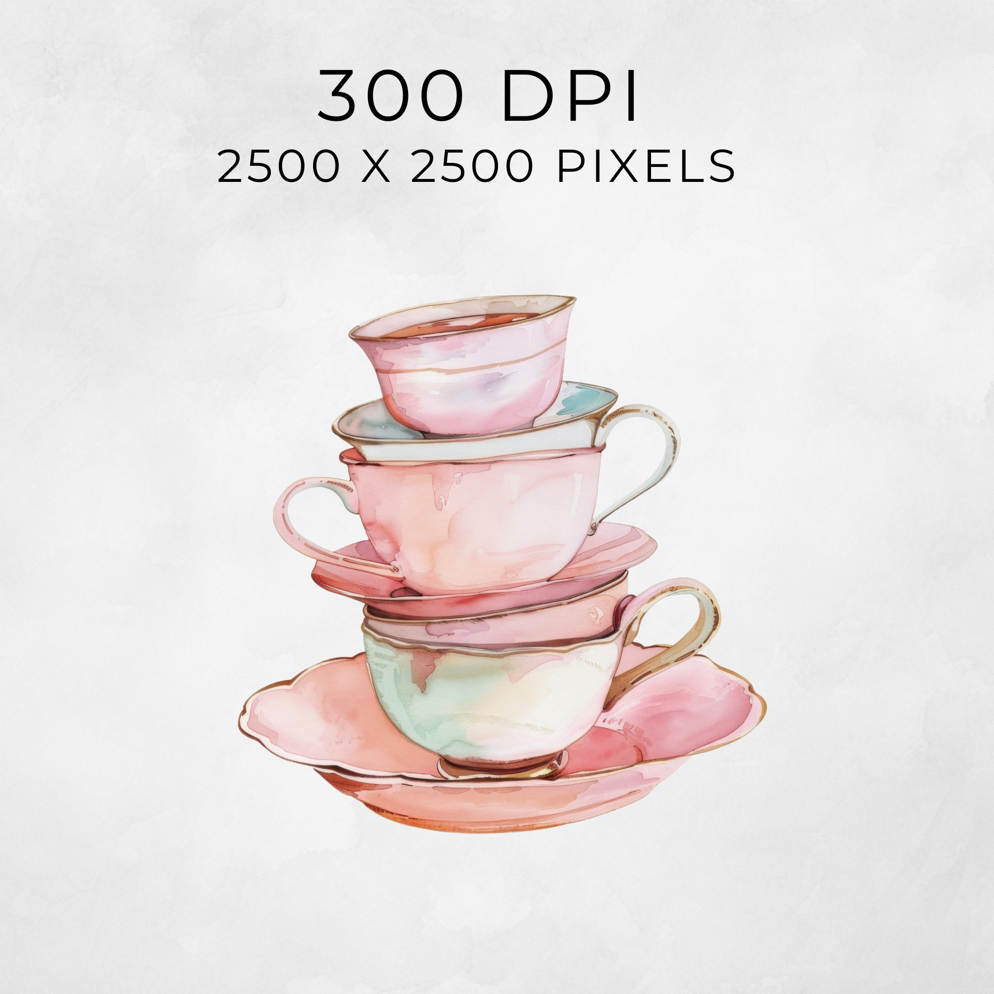 Tea Party Clipart, Tea Time Clipart, Watercolor Tea Party, Teacup Tea ...