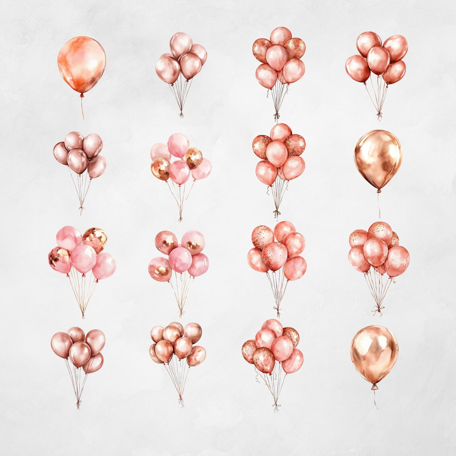 Rose Gold Balloon Clipart New Years Clipart Party Clipart Celebration ...