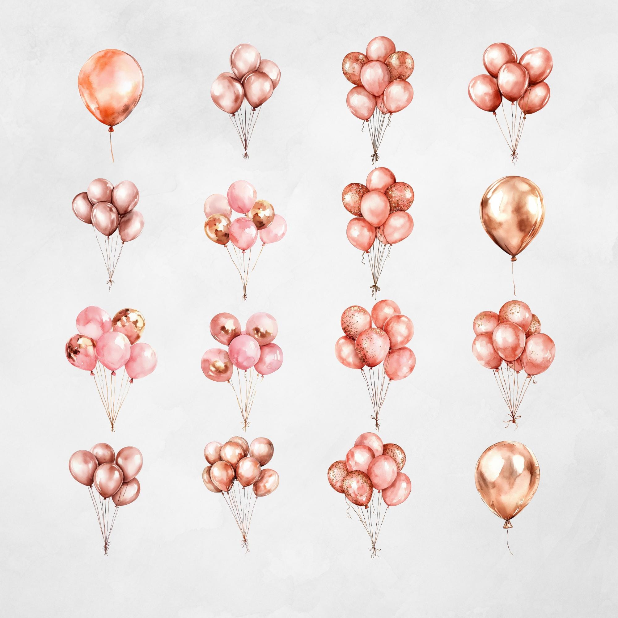 Rose Gold Balloon Clipart New Years Clipart Party Clipart Celebration ...