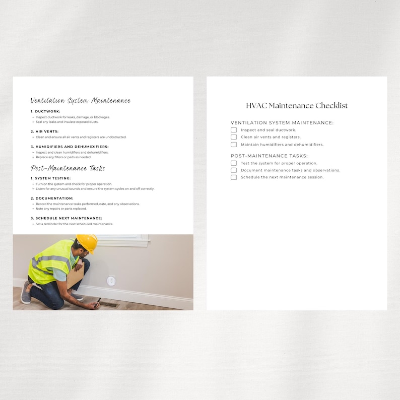 HVAC Maintenance Checklist, Hvac Templates, Hvac Contracts, Inspection ...