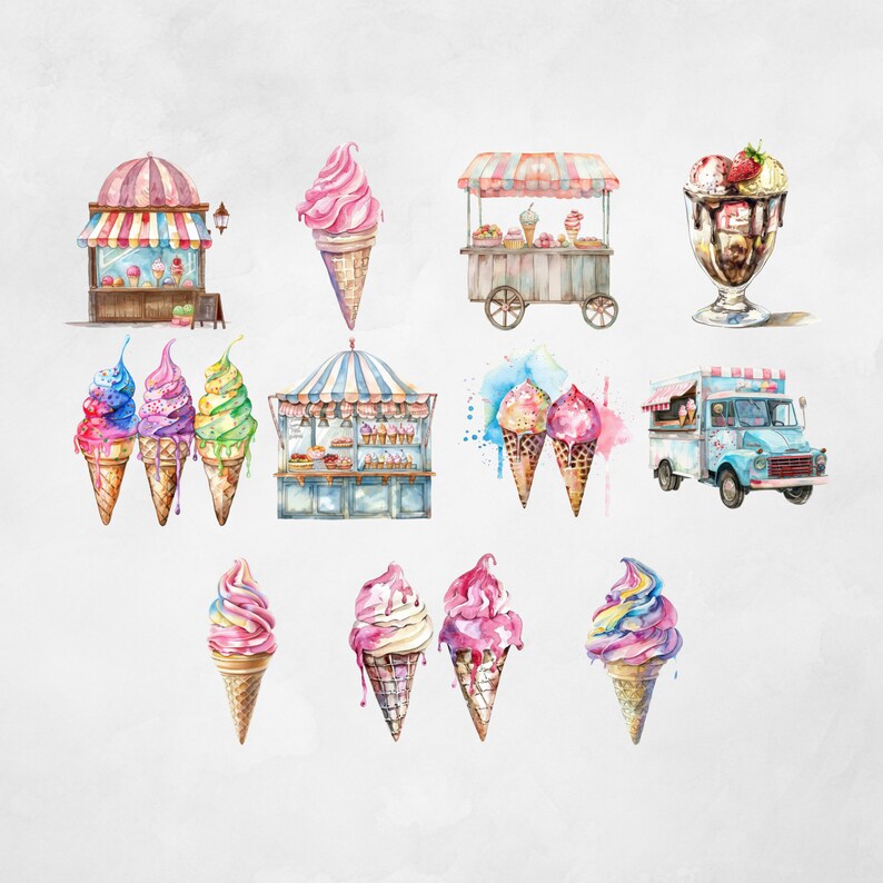 Ice Cream Clipart, Summer Clipart, Ice Cream Party, Ice Cream Clip Art ...