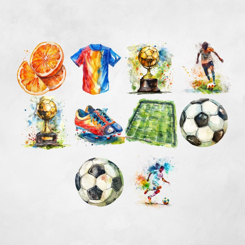 Watercolor Soccer Clipart, Sports Clipart, Soccer Clipart, Soccer Png ...