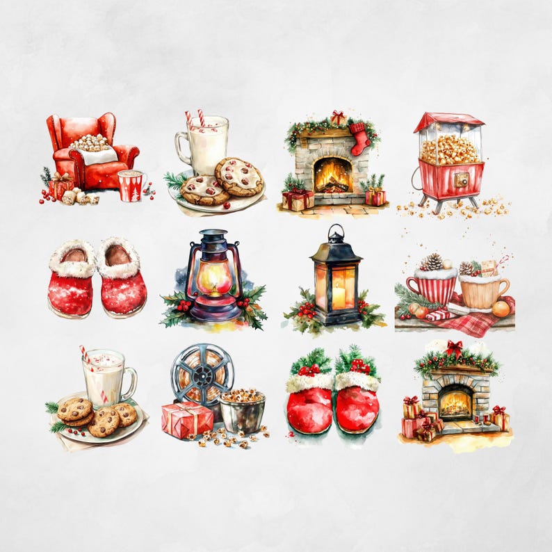 Christmas Movie Night Clipart, Christmas Night, Christmas Eve Clipart ...