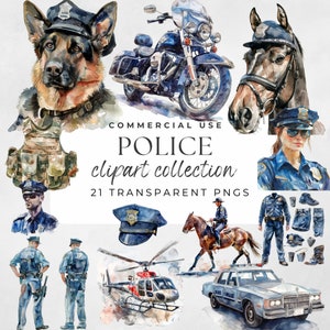 Police Watercolor Watercolor Clipart Police Car Clipart Policeman ...