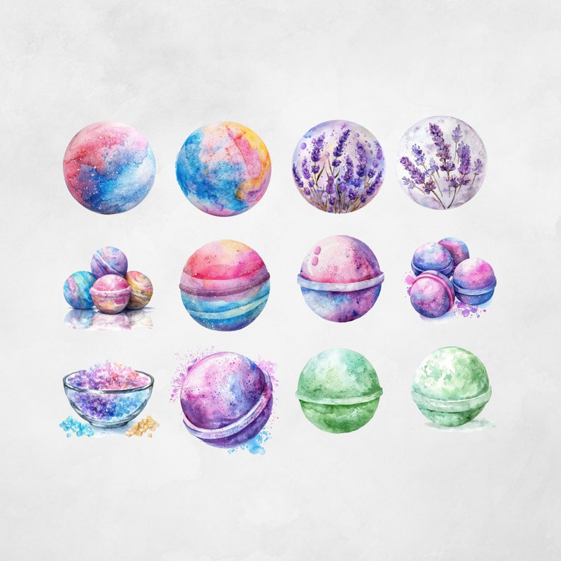 Bath Bomb Clipart, Bath Bomb Favor Tags, Spa Clipart, Bath Bombs Png ...