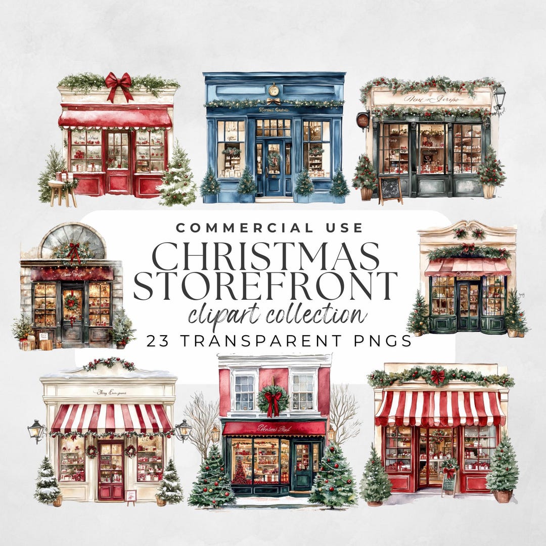 Christmas Storefront Clipart Christmas Scene Christmas Market Png ...