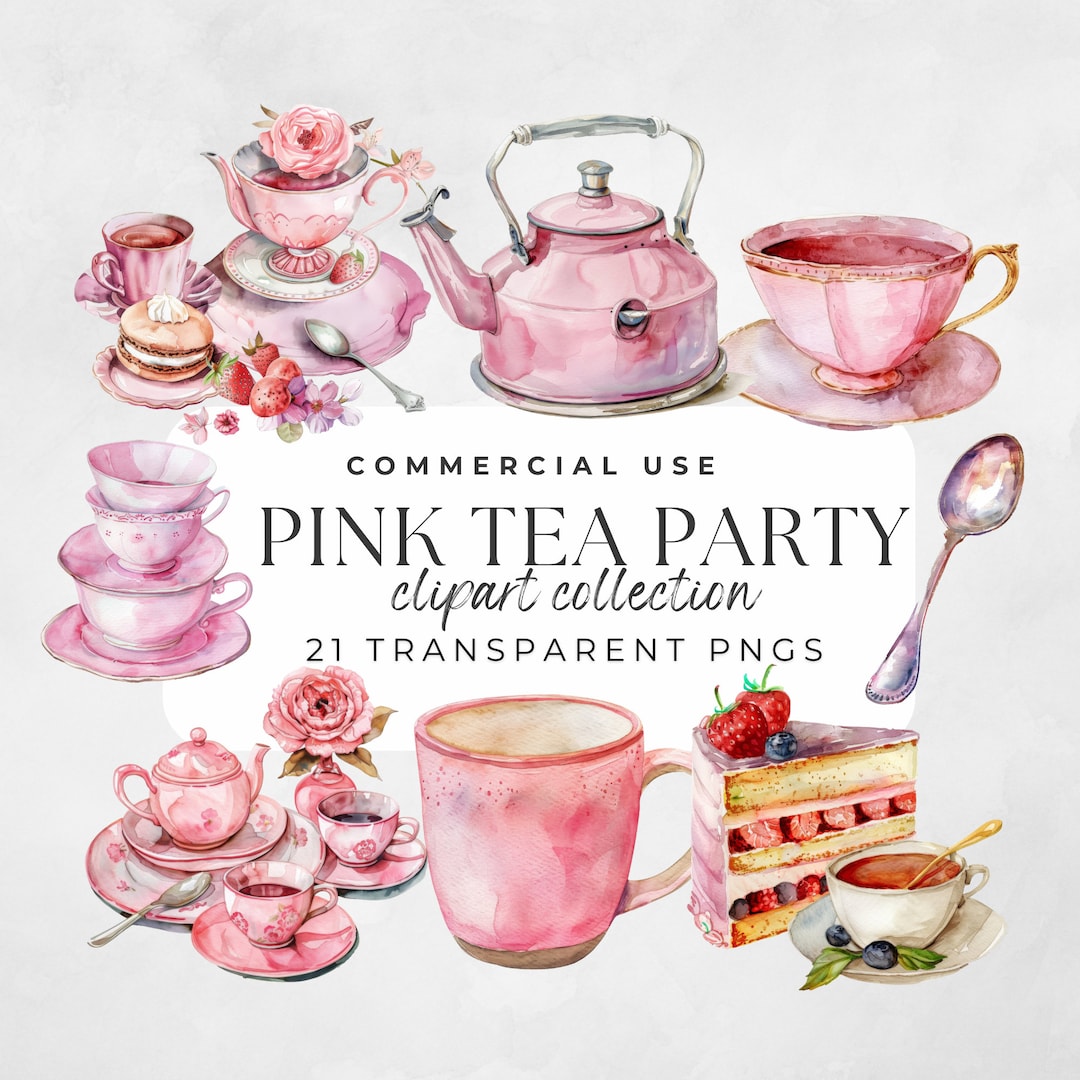 Tea Party Clipart, Tea Time Clipart, Watercolor Tea Party, Teacup Tea ...