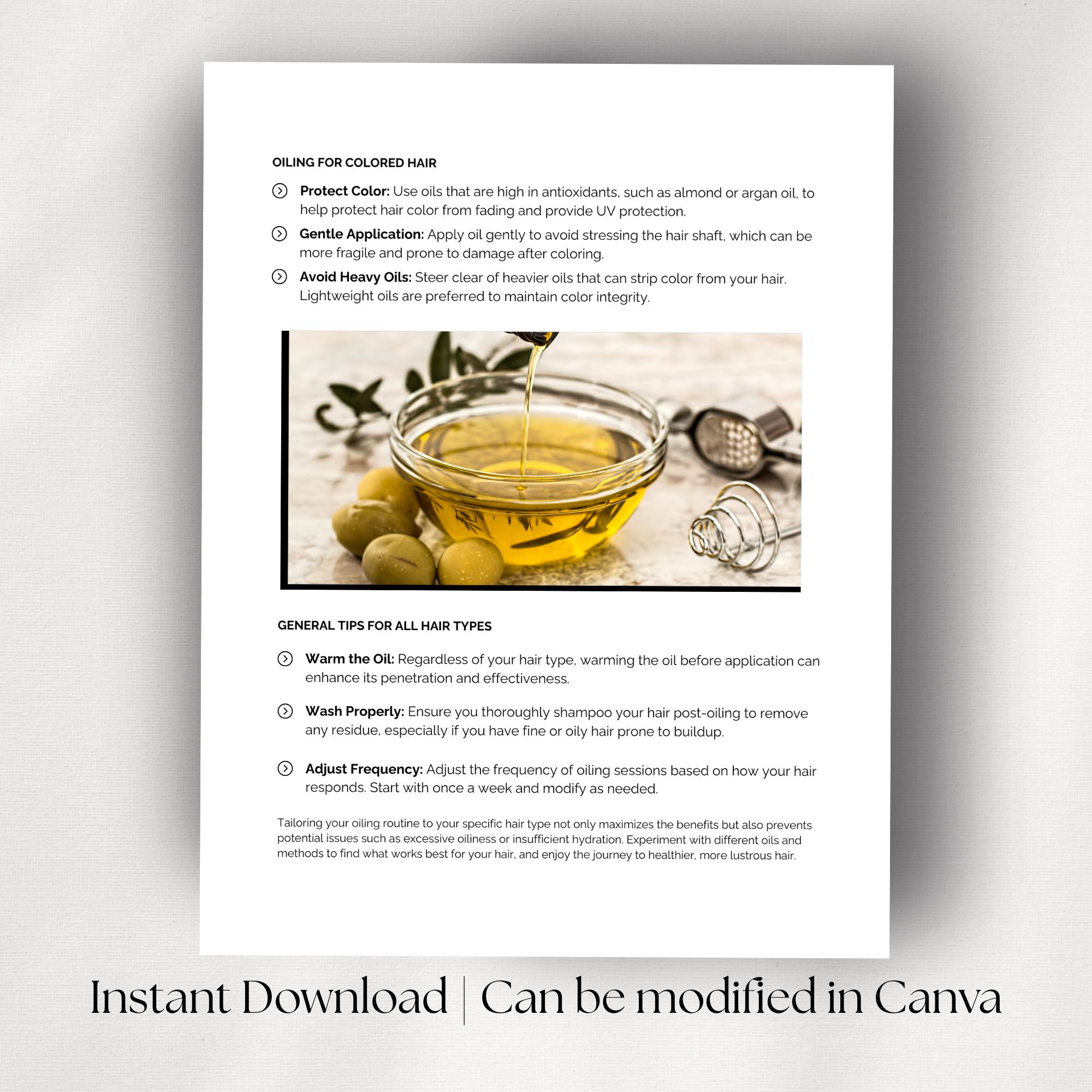 Hair Oil Care Card, Hair Oil Application, Hair Oil Care Tips, How to ...