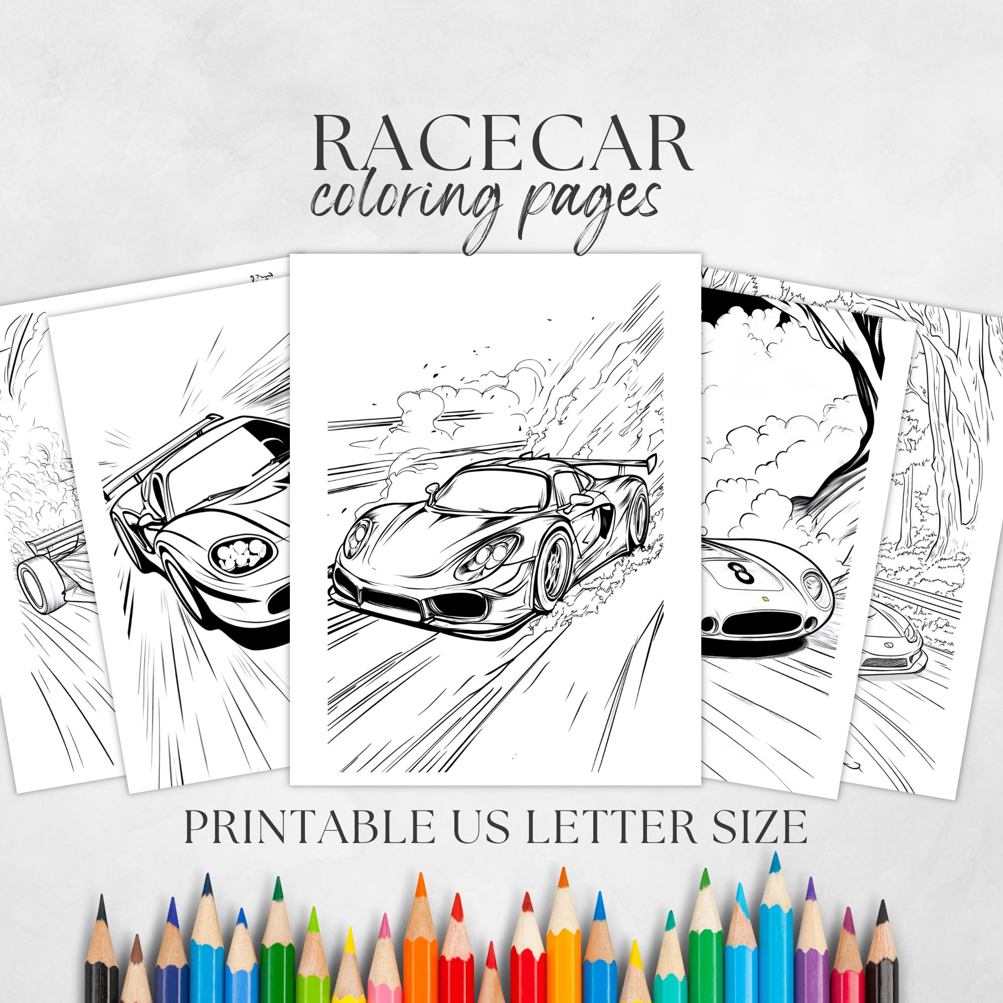 Racecar Coloring Pages, Racing Car Birthday, Fast One Birthday, Two ...