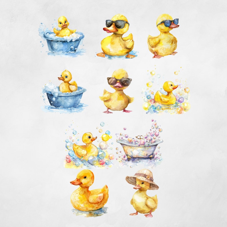 Rubber Duck Clipart Bubble Bath Clipart Baby Shower Clipart Bath Time ...