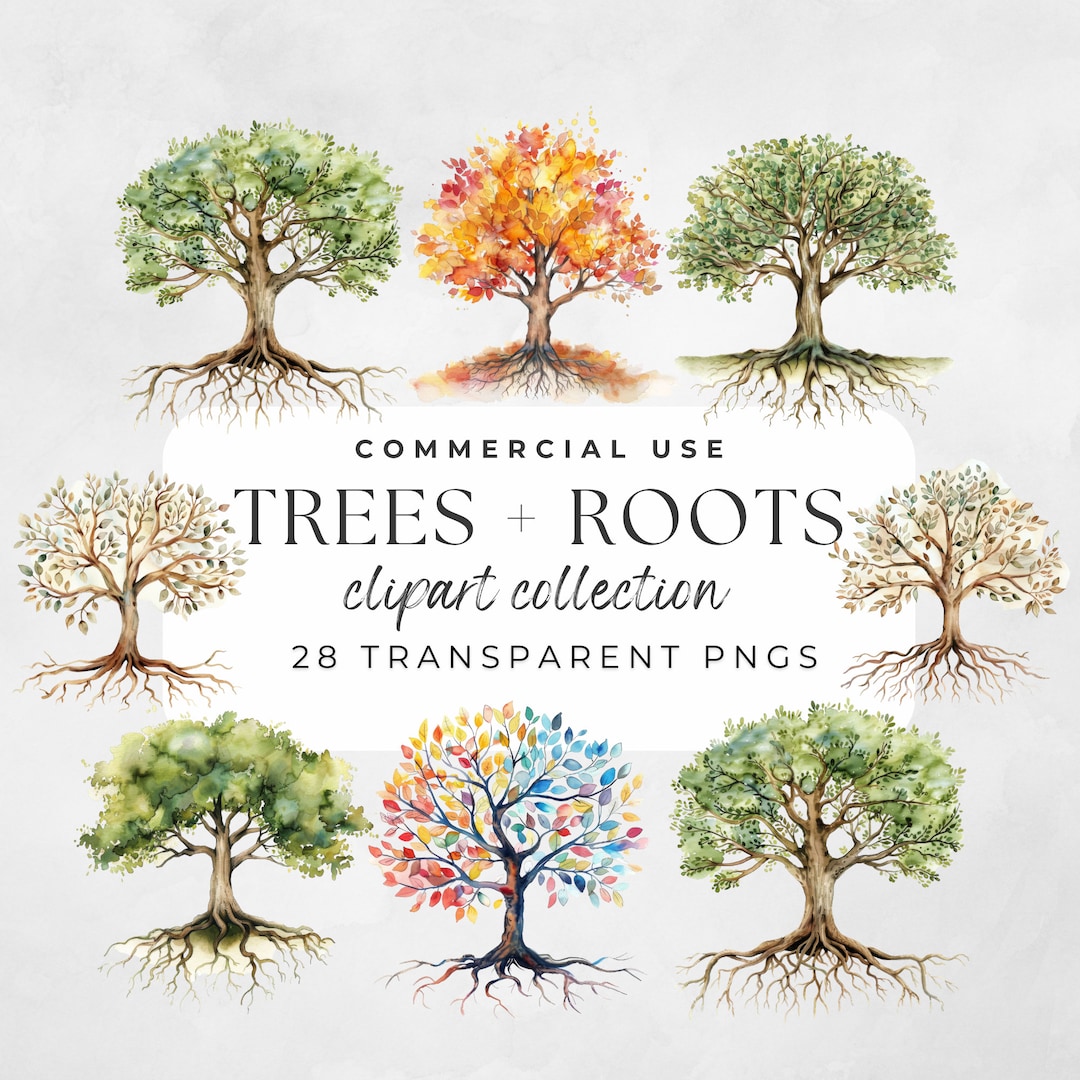 Tree With Roots Clipart Tree of Life Celtic Tree Silhouette Tree Heart ...