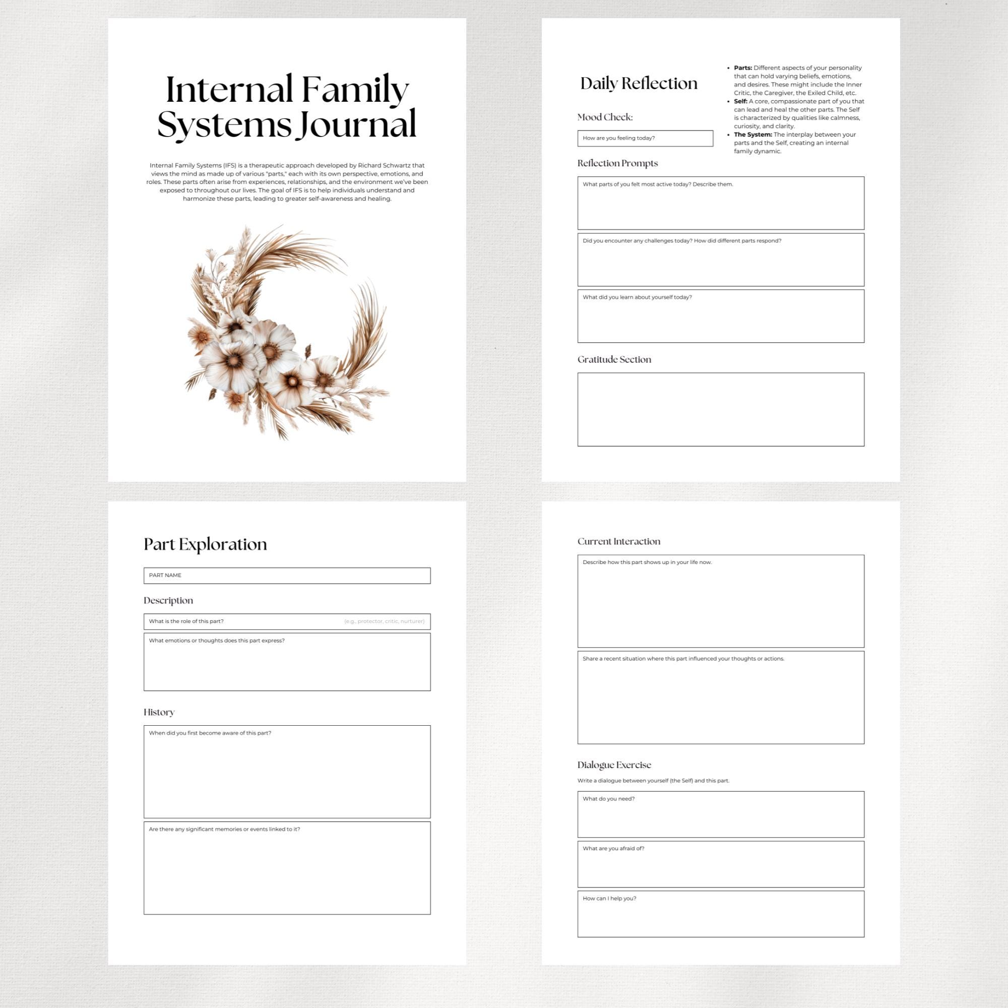 Internal Family Systems Journal IFS Journal Prompt Therapy Worksheets ...