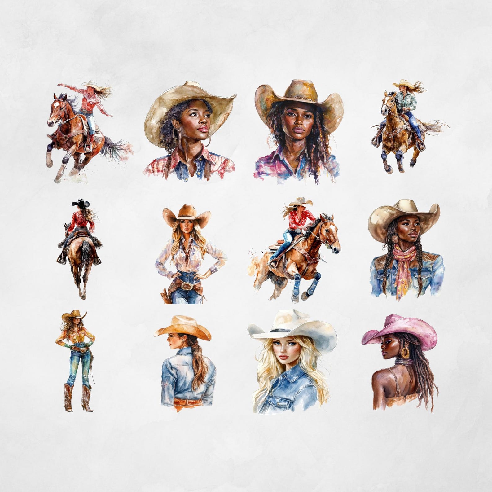 Rodeo Queen Clipart, Cowgirl Clipart, Country Girl Png, Black Woman ...