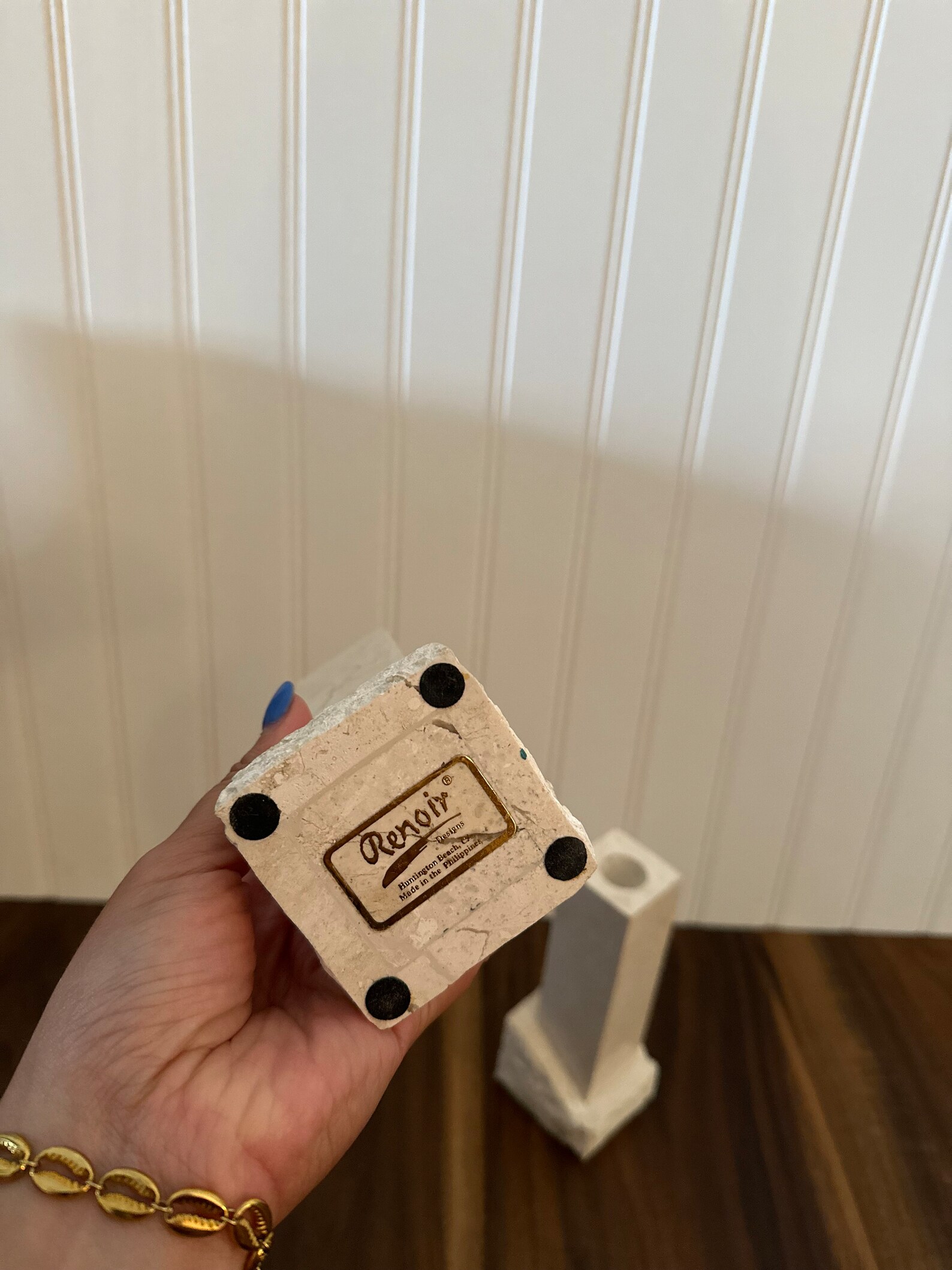 Renoir Designs Travertine Candlesticks - Etsy