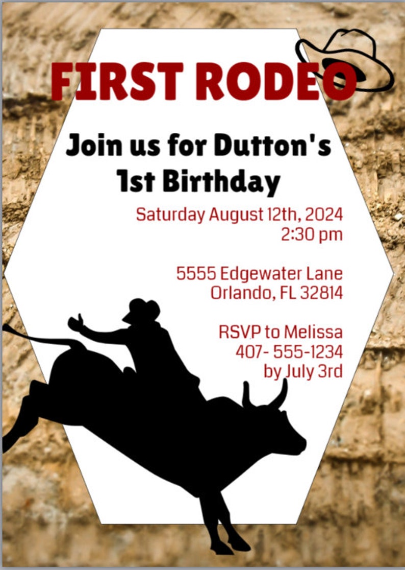 First Rodeo Birthday Invitation Template - Etsy