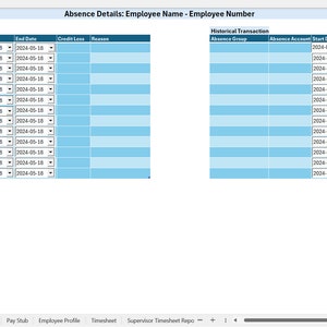 Employee Time Tracking, Hourly Timesheet, Digital Timesheet, Monthly ...