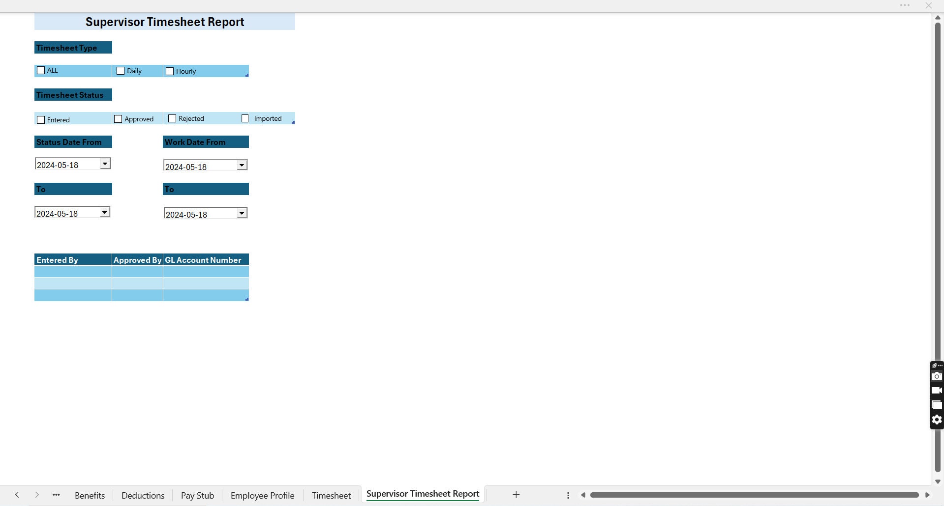 Employee Time Tracking, Hourly Timesheet, Digital Timesheet, Monthly ...