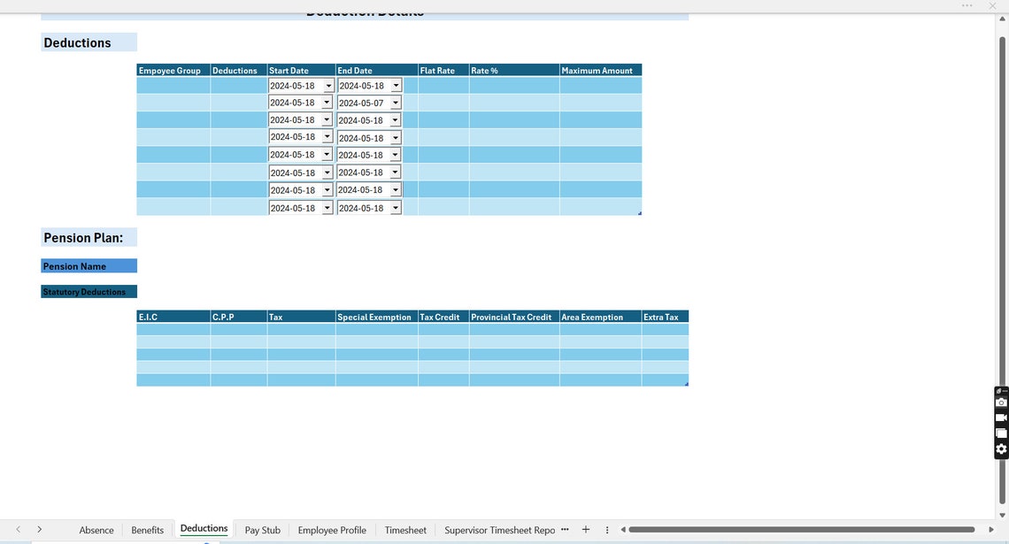 Employee Time Tracking, Hourly Timesheet, Digital Timesheet, Monthly ...