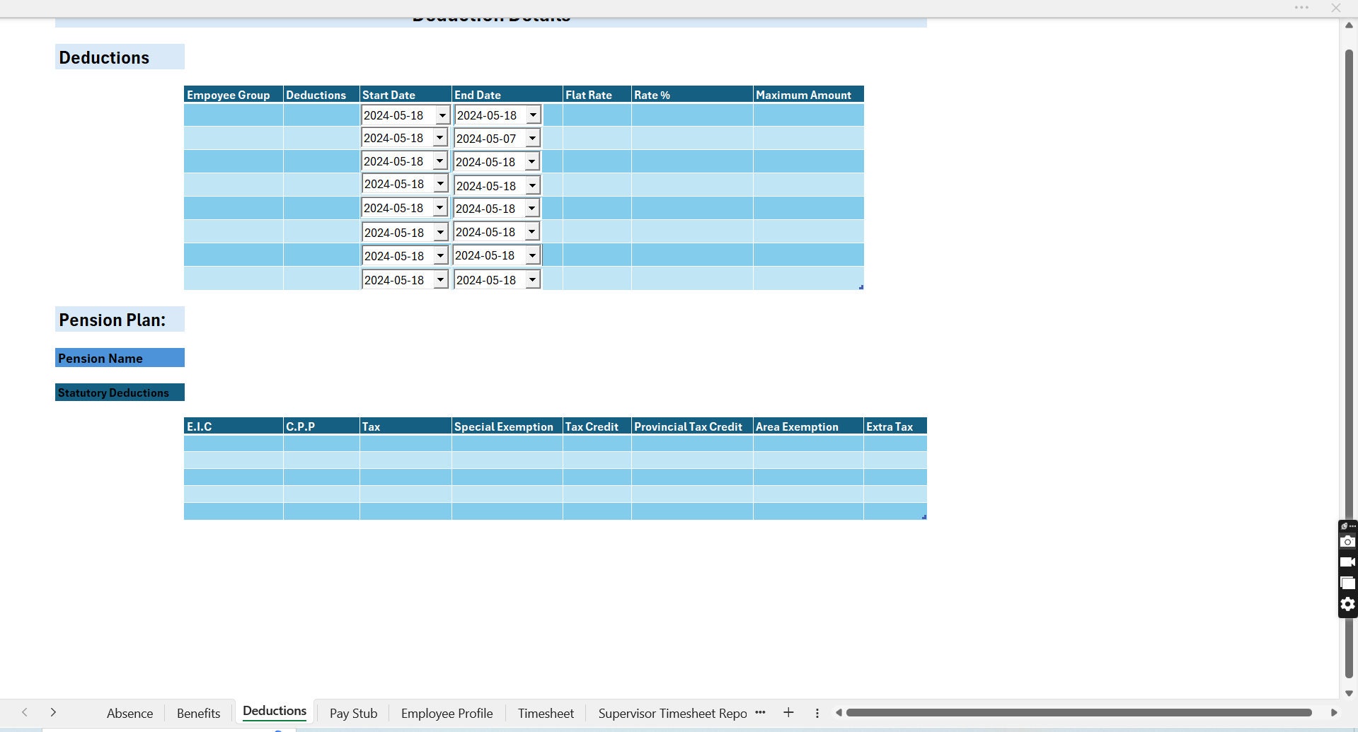Employee Time Tracking, Hourly Timesheet, Digital Timesheet, Monthly ...