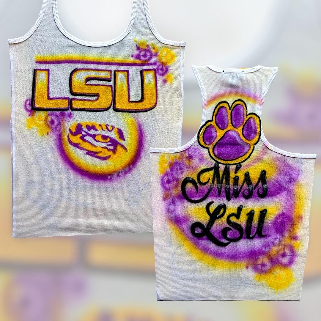 Custom Airbrush College Team TANK TOP Designed Front & Back - Etsy