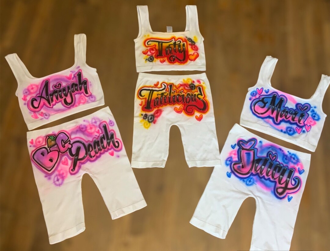Custom Airbrush Summer Outfits , 80S, 90S, FREAKNIK, PARTY, Crop Top ...