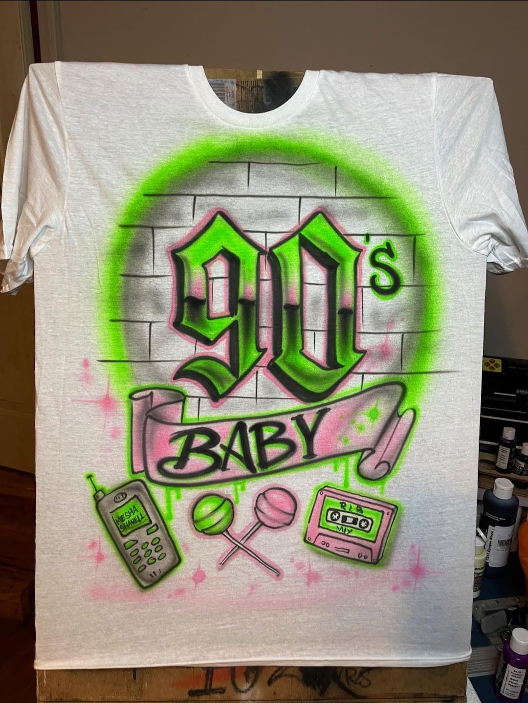 90s Baby Shirt - Custom Airbrush Spray Paint Shirt - Kids - Adults ...