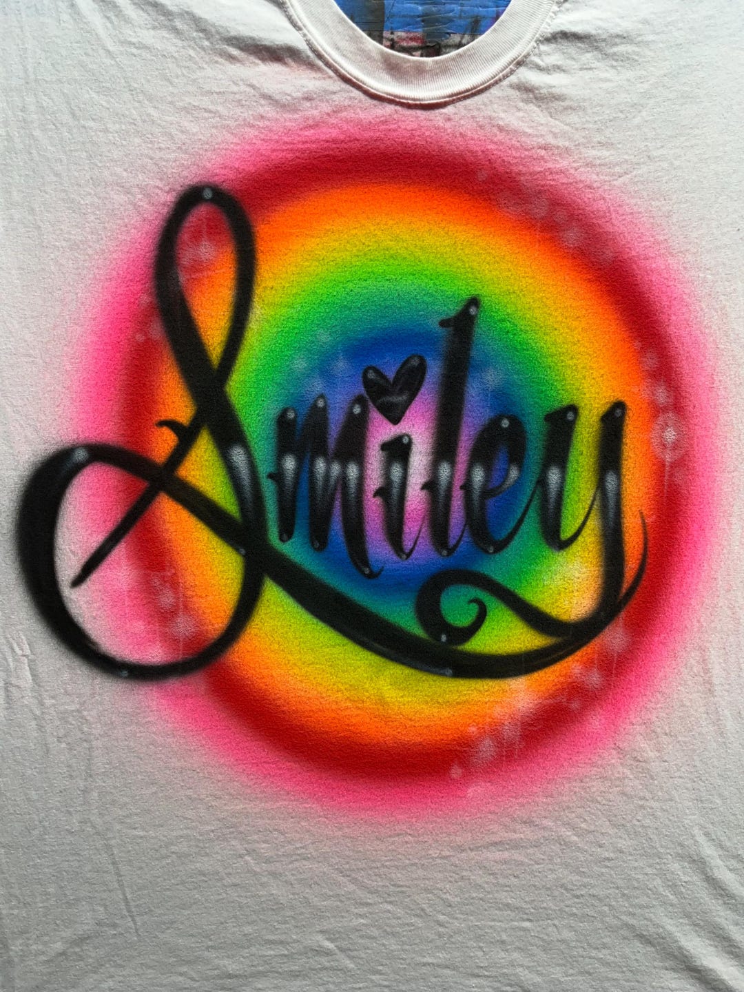 RAINBOW NAME Airbrush T-shirt - Personalized Design Spray Paint - Etsy