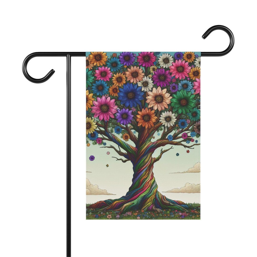 Rainbow, Pride Tree of Life, Garden Flag, House Flag, Welcome, Gift - Etsy