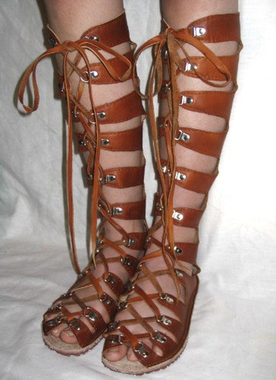 Leather Gladiator Sandals Medieval Renaissance Shoes Handmade | Etsy