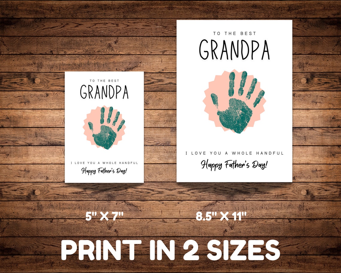 Father's Day Handprint Printable, DIY Craft Gift for Dad, Gift for ...