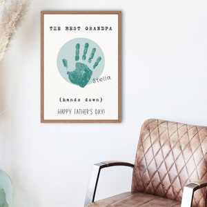 Cute and Creative Father's Day Gift for Grandpa DIY Kids Handprint Card ...