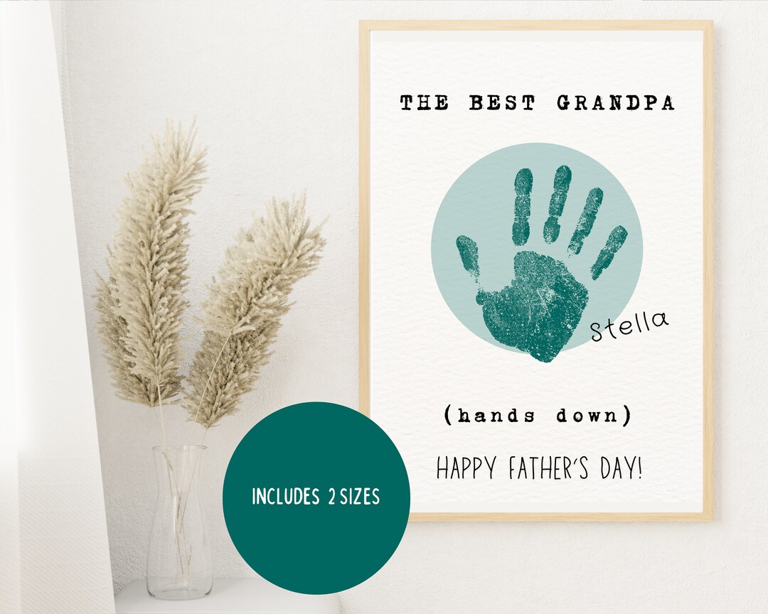 Cute and Creative Father's Day Gift for Grandpa DIY Kids Handprint Card ...
