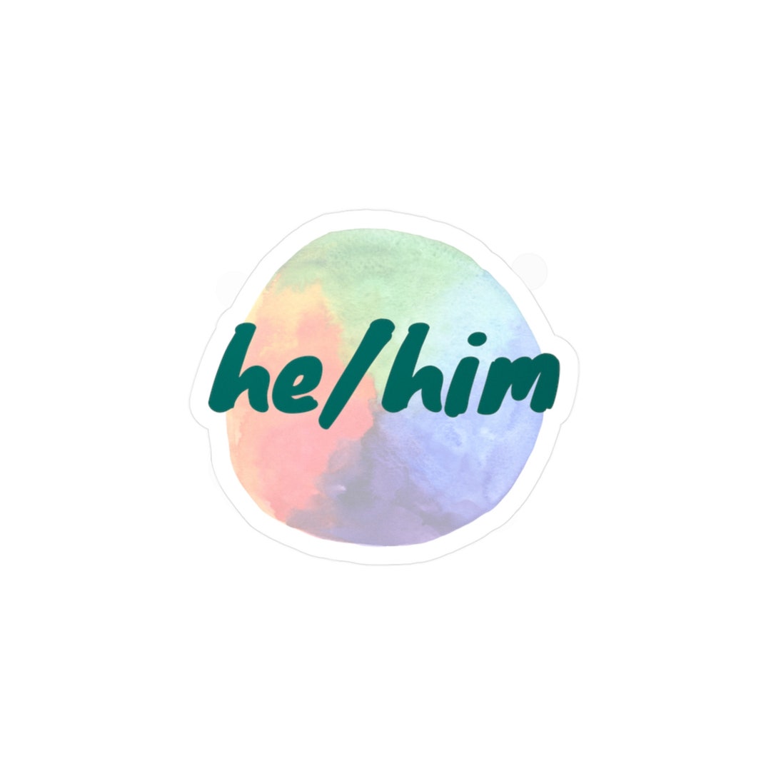 Pronouns Sticker he/him Sticker LGBTQ Pride Accessory 2024 Gift for ...