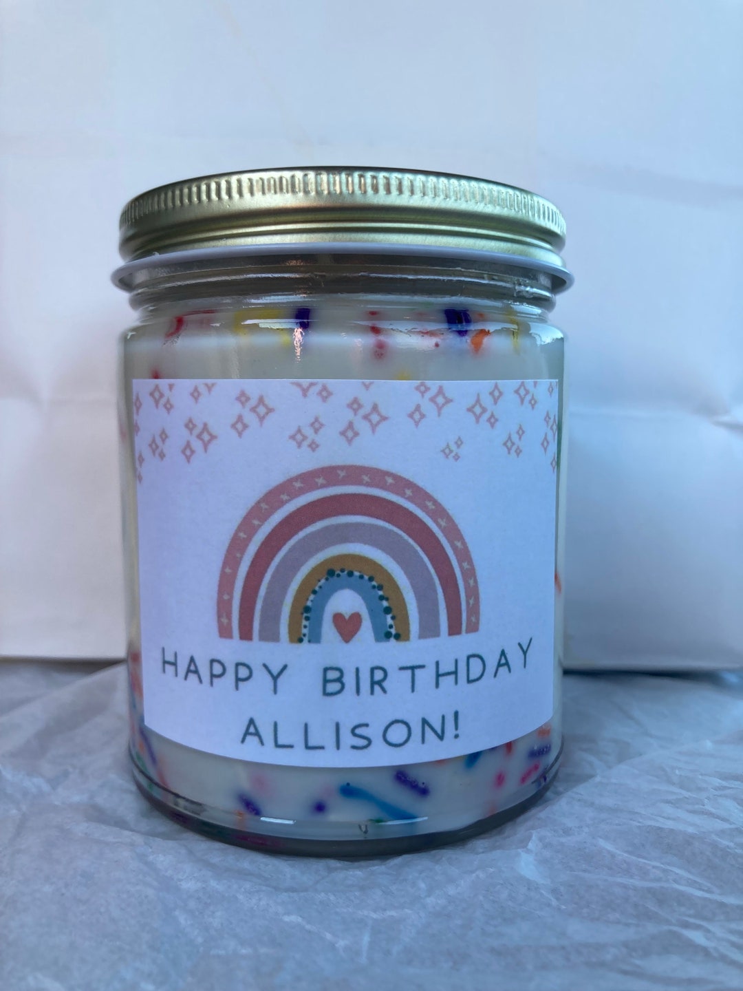 Happy Birthday Candle, Custom Birthday Candle Gift, Candle With ...