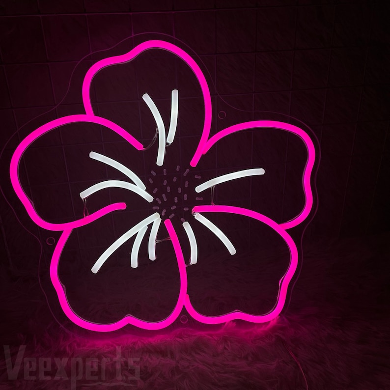Hibiscus Flower Neon Sign, Hawaiian Flower LED, Tropical Flower Neon ...