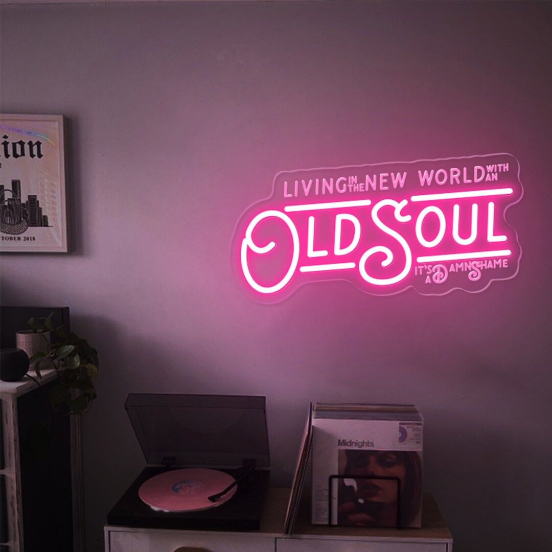 Living in A New World With an Old Soul Neon Sign, Country Music Neon ...
