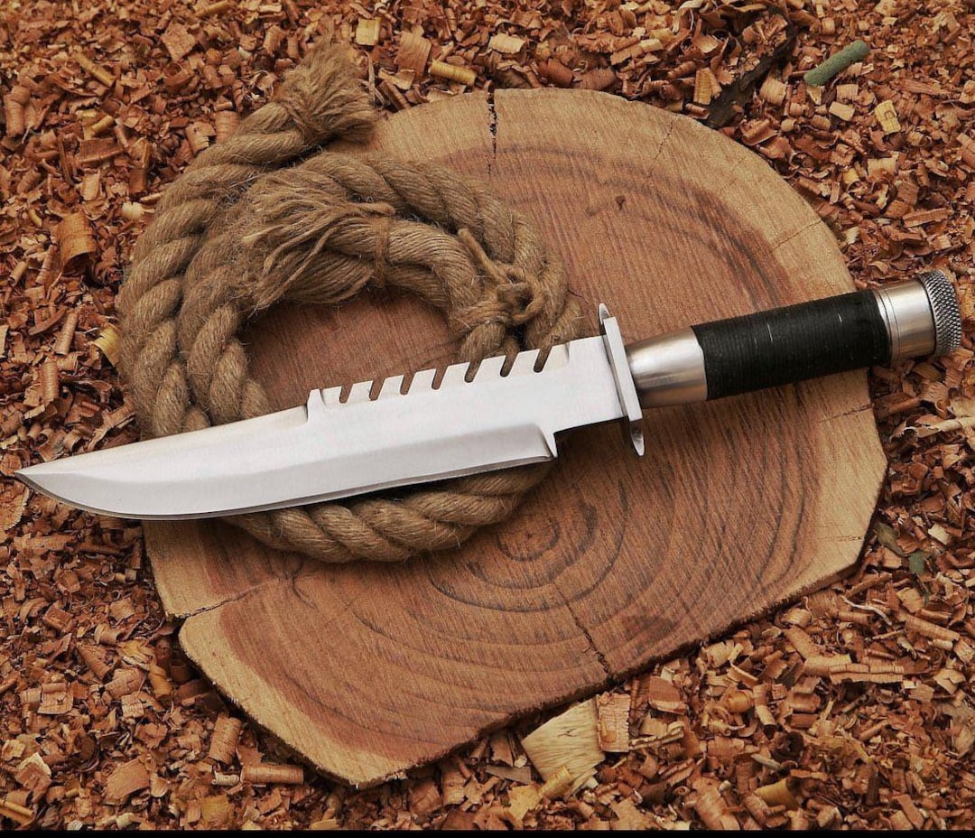 Commando Knife Custom Handmade Forged Steel Bowie Knife Hallow Handle, Leather Sheath Birthday ...