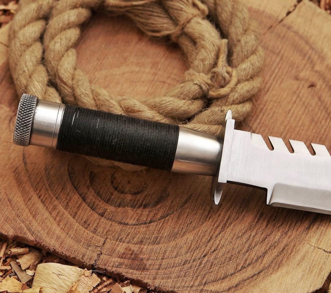 Commando Knife Custom Handmade Forged Steel Bowie Knife Hallow Handle ...