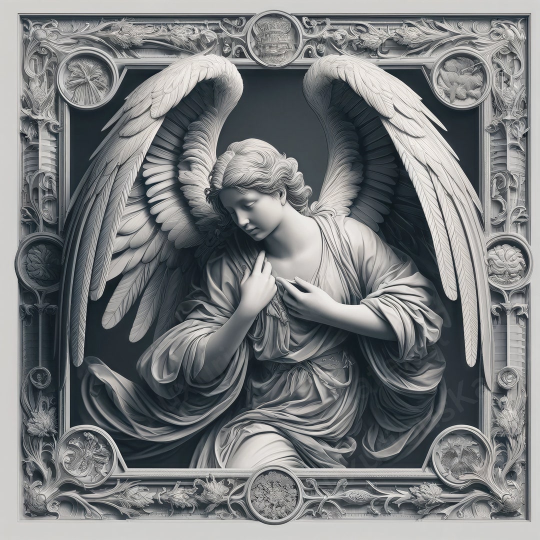 Angel 4K PNG 3D Effect Laser Engrave Glowforge Lightburn Laser Ready ...
