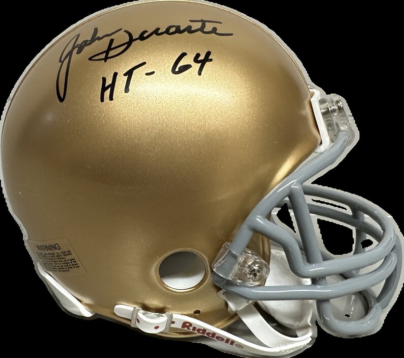 John Huarte Notre Dame Gold Signed Mini Football Helmet JSA - Etsy