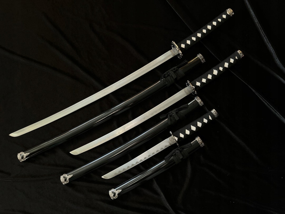 Title: Black Samurai Sword Set Katana Wakizashi Tanto Plus Stand - Etsy