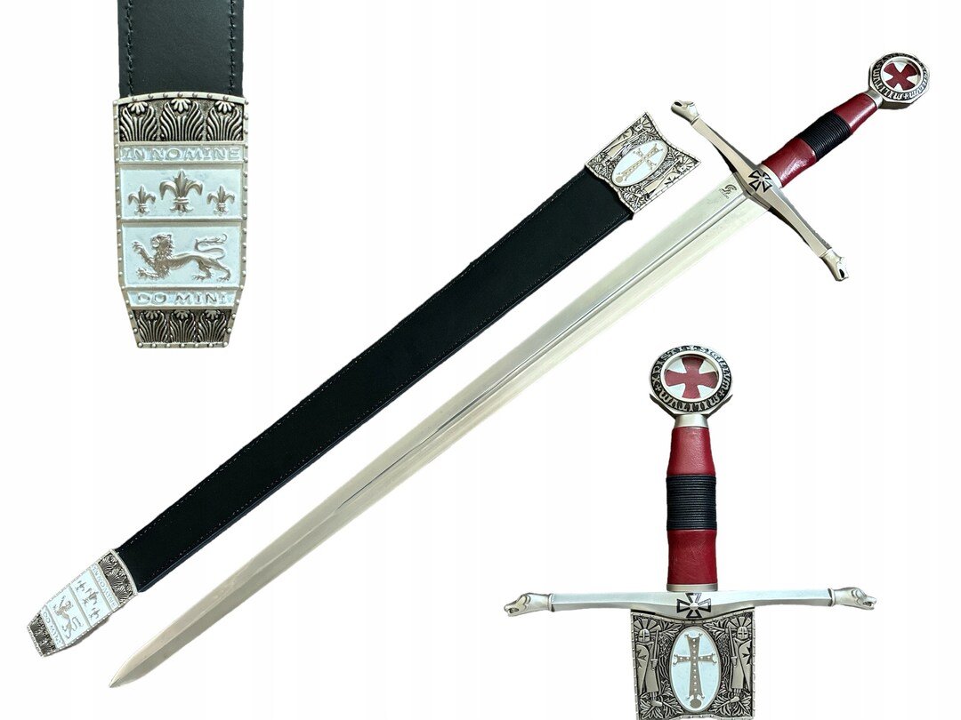 Original Templar Sword With Leather Scabbard: Timeless Elegance - Etsy