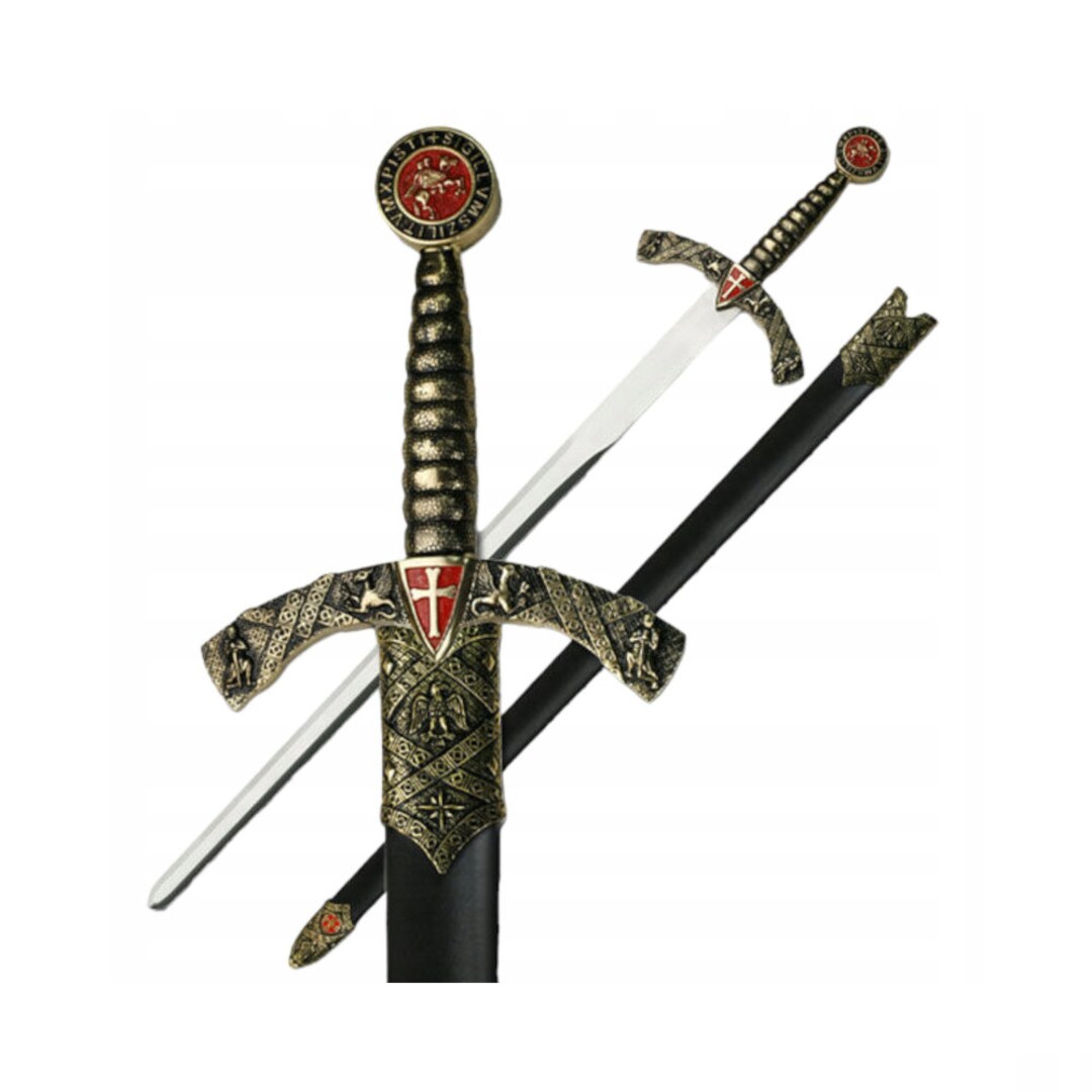 Richly Decorated KNIGHT'S TEMPLAR Sword With SCABBARD Handmade ...