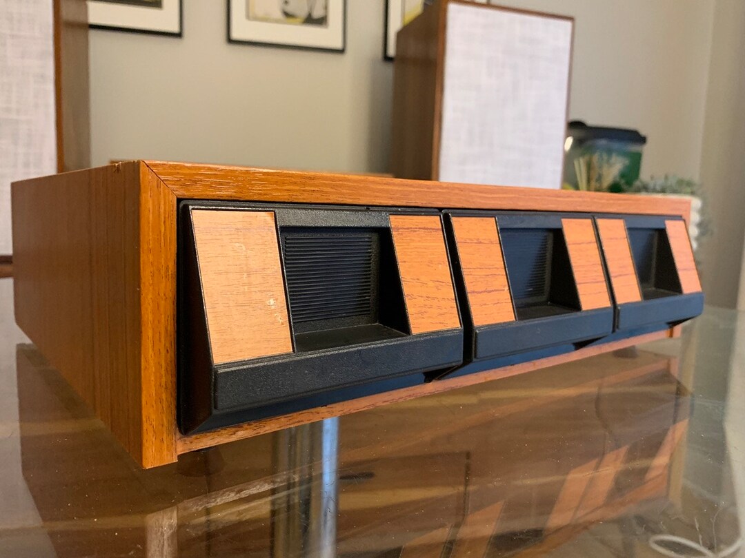 TAPE CASSETTE Storage DRAWERS Teak Finish - Etsy