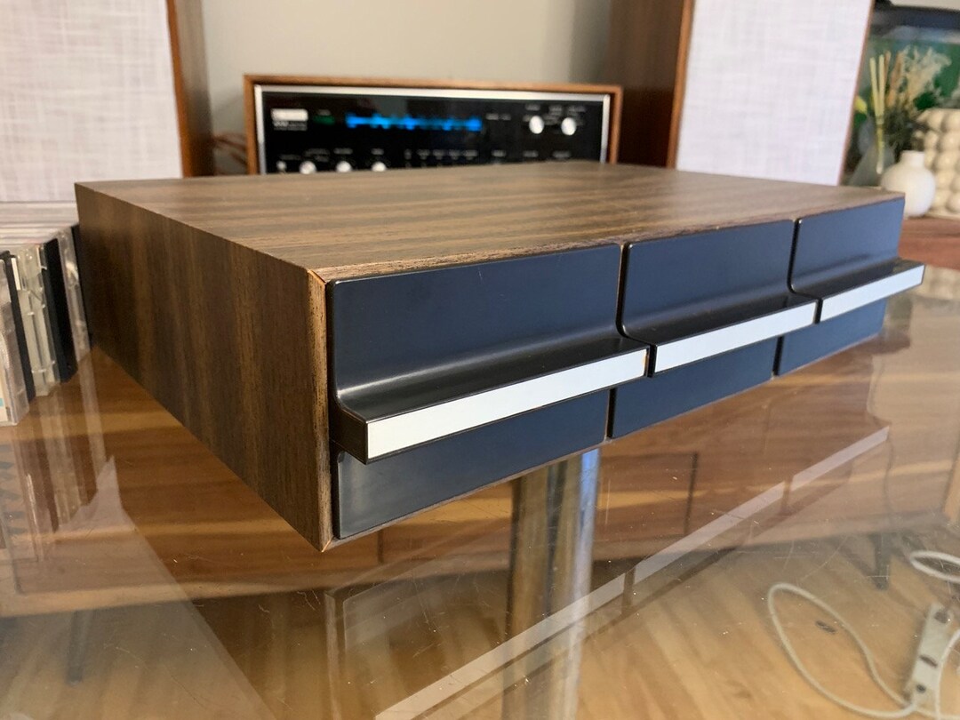 TAPE CASSETTE Storage DRAWERS Walnut Finish - Etsy