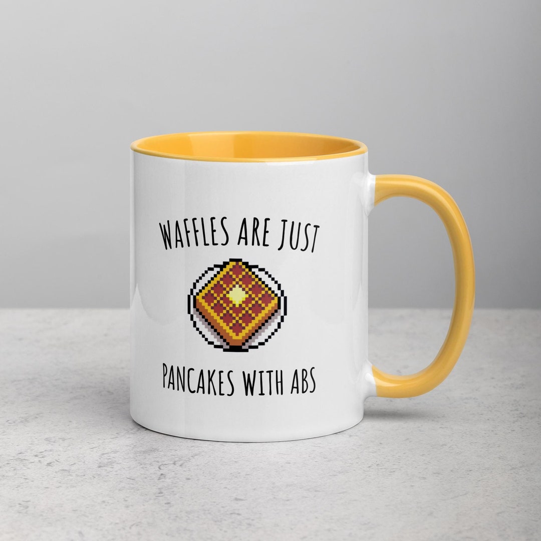 Retro Pixel Art Mug for Gamers, Waffles Are Just Pancakes With Abs ...