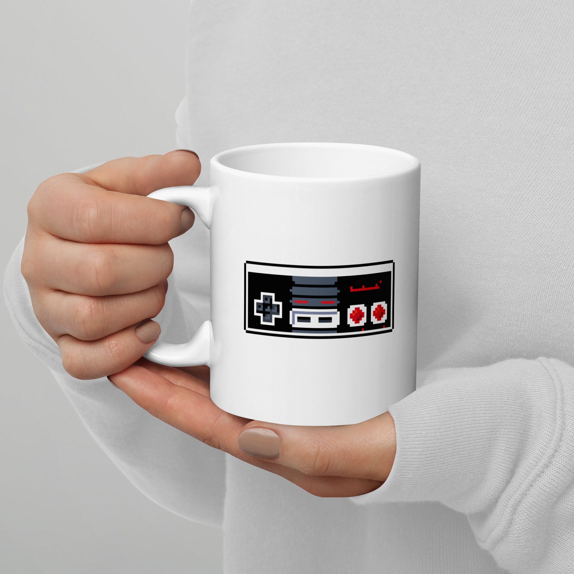 Pixel Art Mug, Nintendo Controller, NES, Retro Mug, Retro Cup, Colored ...