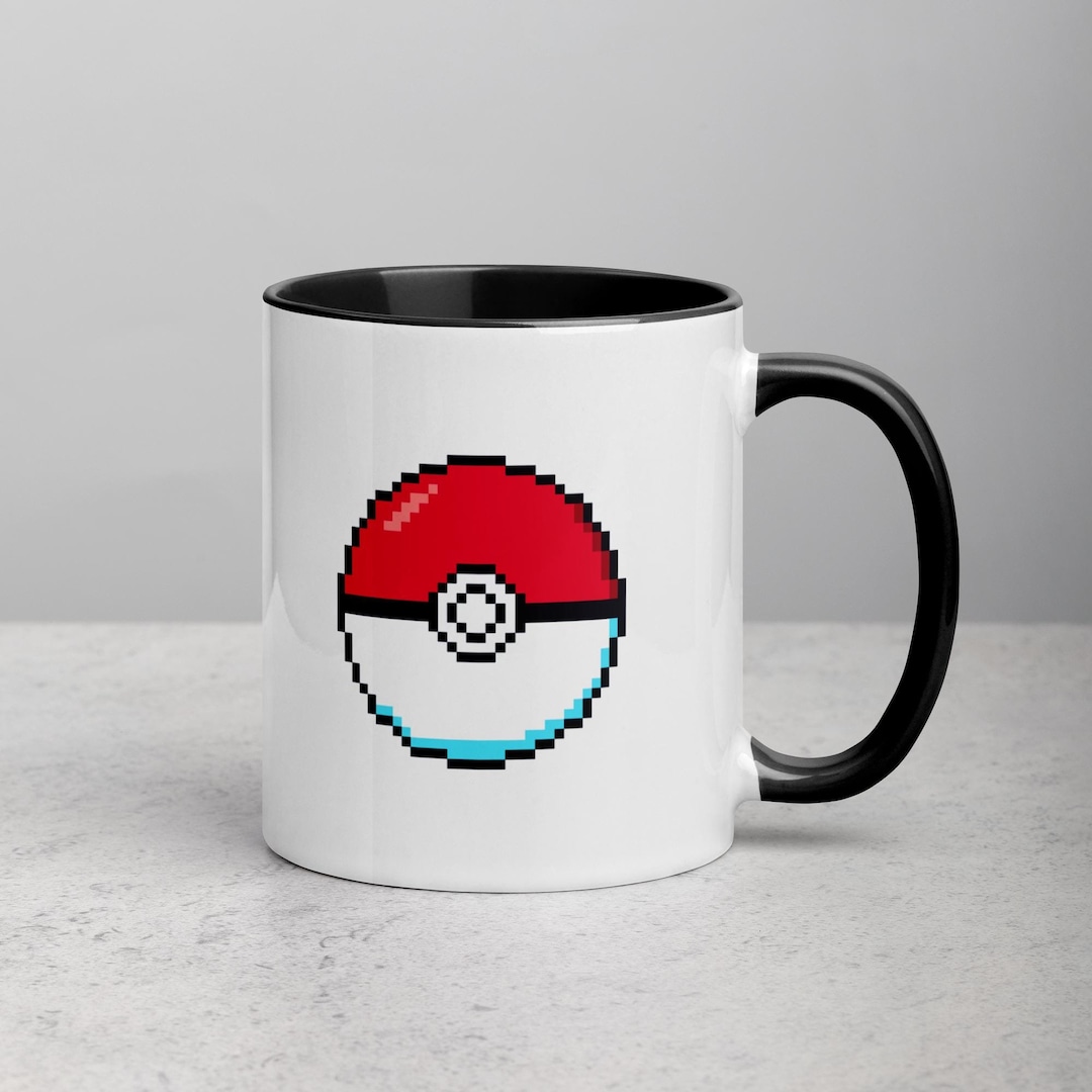 Pixel Art Mug, Pokeball, Retro Mug, Retro Cup, Colored Mug, Cute Mug ...