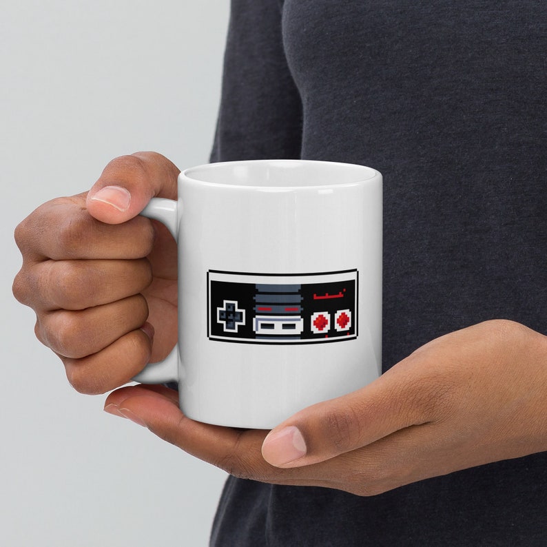 Pixel Art Mug, Nintendo Controller, NES, Retro Mug, Retro Cup, Colored ...